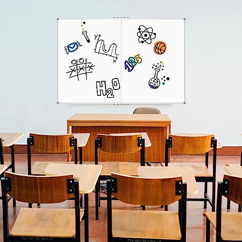 Lockways Large Magnetic 60" x 40" Dry Erase Board, Foldable Wall Mounted Whiteboard| White Board with Pen Tray for Business,Team,Home Office,Home Education
