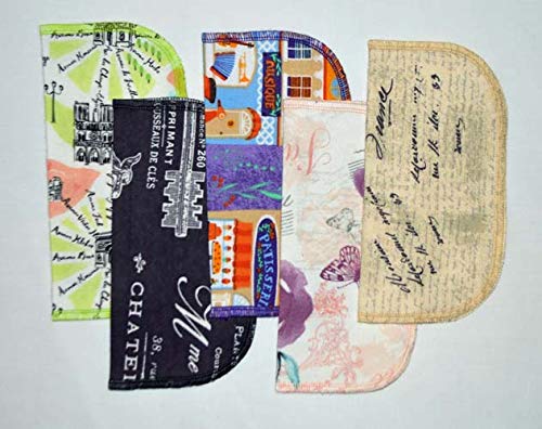 1 Ply Printed Flannel 8x8 Inches Set of 5 A Day In Paris