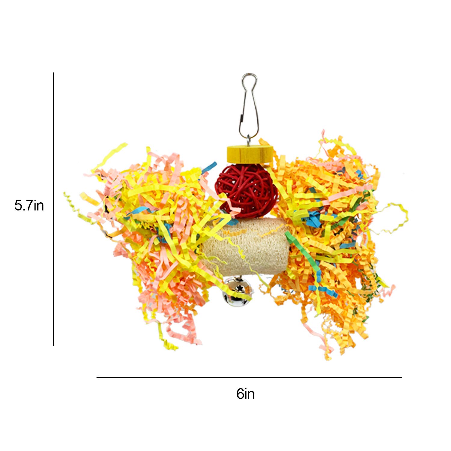 EBaokuup Bird Parrots Shredding Toys Parakeet Chewing Toys Bird Loofah Toys Parrot Cage Shredder Toys Bird Foraging Hanging Toys Bird Accessories for Parrots Lovebird Cockatiel Conure African Grey