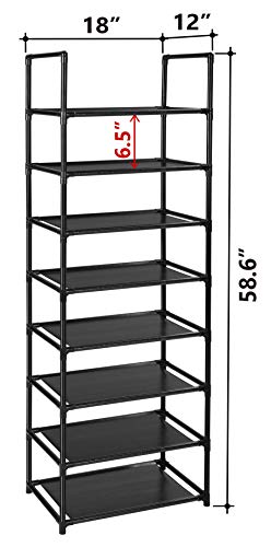 FIDUCIAL HOME 8 Tiers Shoe Rack 16-20 Pairs Sturdy Shoe Shelf