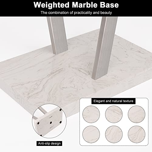 Winmien Freestanding Towel Rack for Bathroom, SUS 304 Stainless Steel Towel Holder with Marble Base for Bathroom Floor, Pool, 2-Tier (Brushed Nickel)