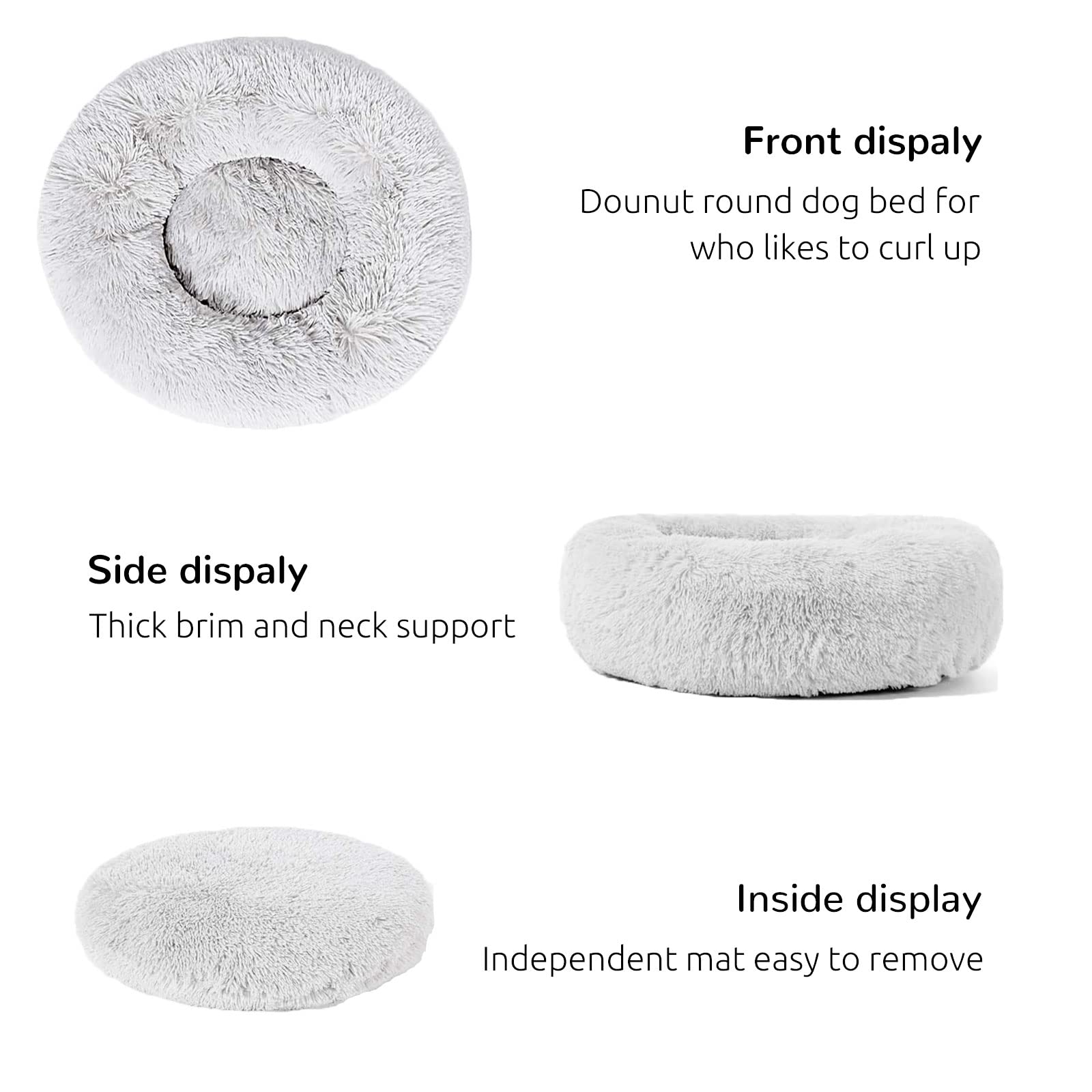 HACHIKITTY Dog Beds Calming Donut Cuddler, Puppy Dog Beds Large Dogs, Indoor Dog Calming Beds XLarge,36''