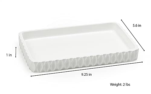 Roselli Trading Company Wave Bath Accessory Set, White