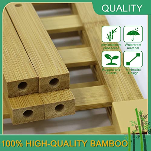 OLGEMO (2-Tier Stackable Shoe Rack Freestanding Shoe Rack Multi-Purpose Storage Rack Bamboo Shoe Rack Shoe Organizer Small Shoe Rack Entrance Shoe Rack Closet Shoe Rack