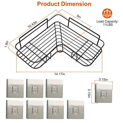 2Pcs Shower Shelf Bathroom Corner Anti-Rust Storage Holder Organizer Rack Shower Bathroom organizer Shelves Shelf Shower shelf Shower organizer Bathroom shelves Shower rack