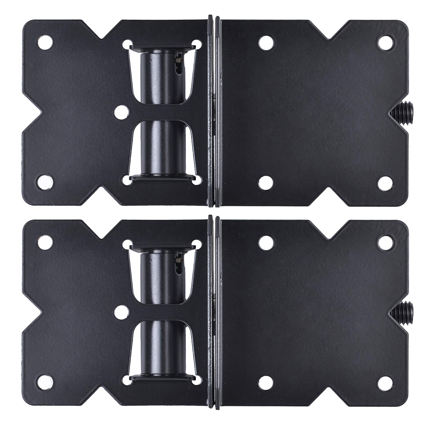 Self Closing Gate Hardware Hinges Heavy Duty for Wooden/Vinyl/PVC Fences,90 Degree Adjustable, with Installation Screws and Swing Adjuster Tool,2 Pack/Set,Black