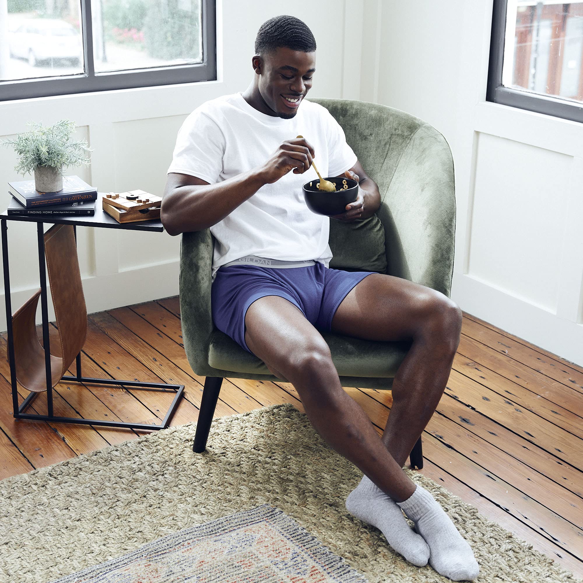 Gildan Men's Active Cotton Ankle Socks, 10-Pairs, White, Shoe Size: 6-12