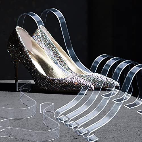 TXIN 10 Pcs/5 Pairs Acrylic Clear Sandal Shoes Display Stand Inserts Holders Shoe Display Rack Shoe Support for Women's Shoes