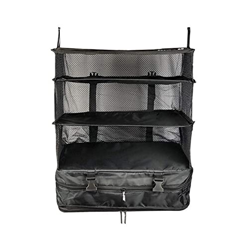 4 Shelf Closet Hanging Organizer, Hanging Closet Storage with Zipper Pocket, Closet Organizers and Storage Shelves for Travel Organizer