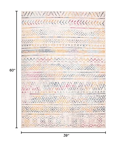 Rugshop Geometric Boho Perfect for high Traffic Areas of Your Living Room,Bedroom,Home Office,Kitchen Stain Resistant Area Rug 3'3" x 5' Multi