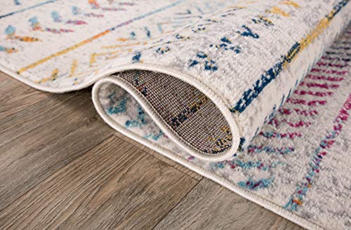 Rugshop Geometric Boho Perfect for high Traffic Areas of Your Living Room,Bedroom,Home Office,Kitchen Stain Resistant Area Rug 3'3" x 5' Multi