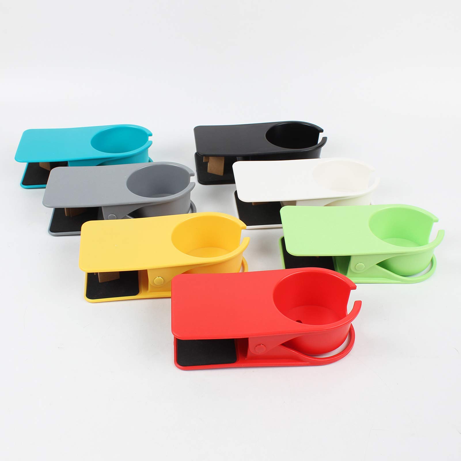 Drinking Cup Holder Clip Home Office Table Desk Side Clip Water Drink Beverage Soda Coffee Mug Holder Cup Clip Design (Grey)