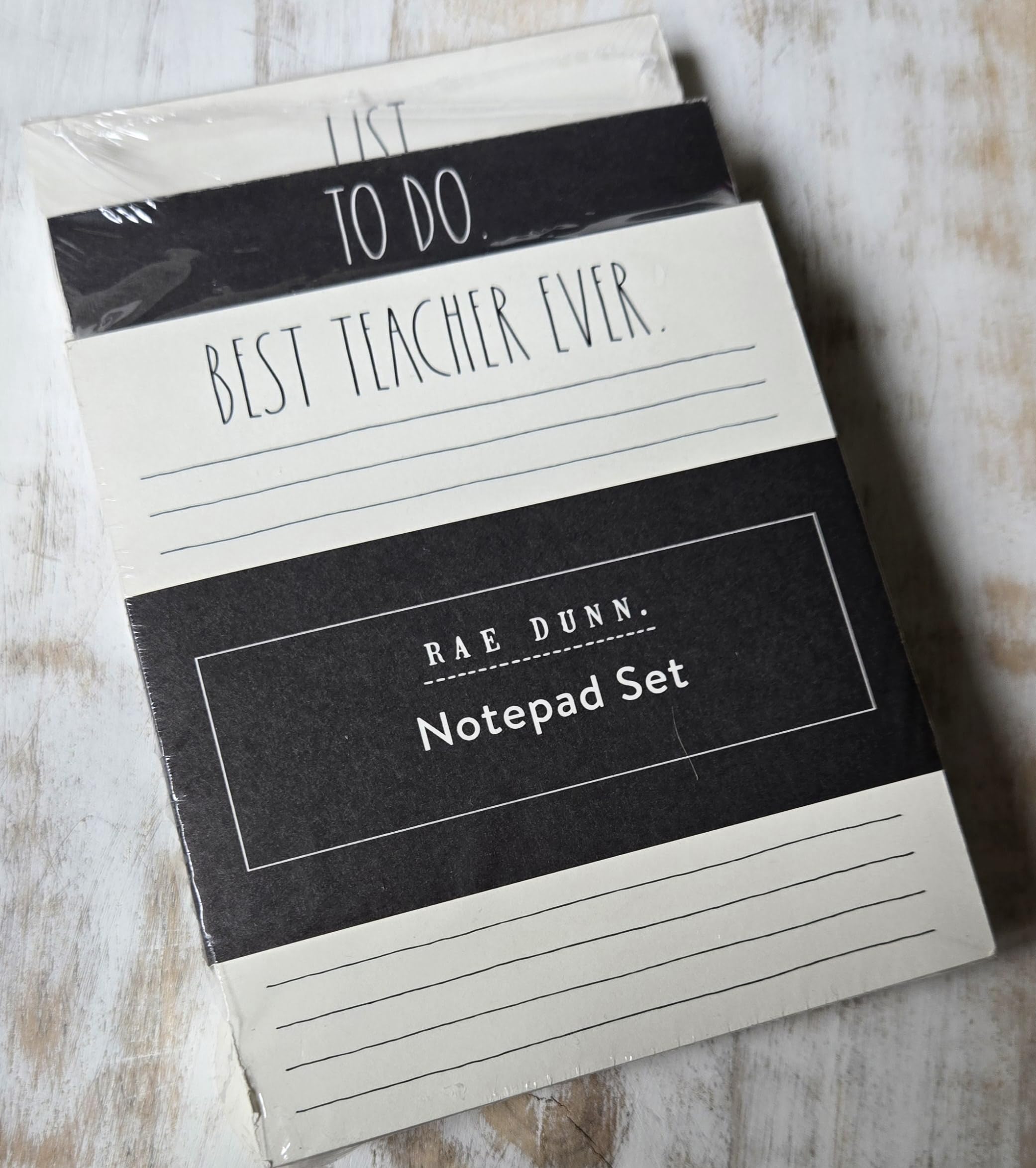 Rae Dunn Set of 3 Pack Note Pads- LIST/TO DO/BEST TEACHER EVER