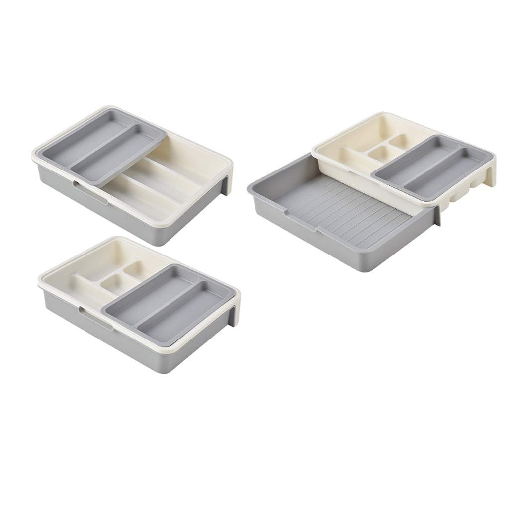 LSXLSD Three-Piece Drawer Storage Box Desk Separation and Finishing Free Combination Sundries Cosmetic Compartment Really Useful Storage (Color : Gray)
