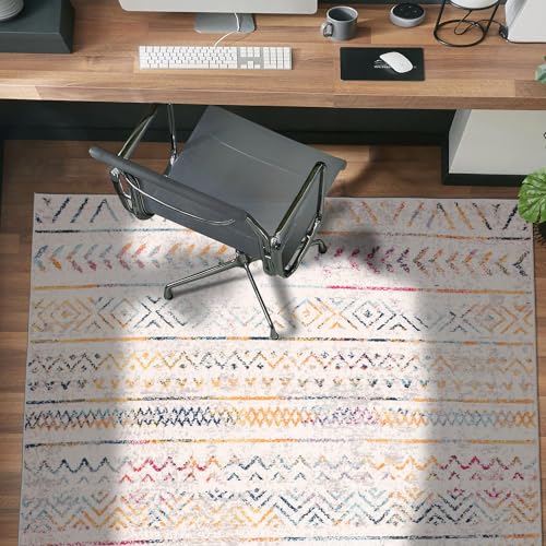 Rugshop Geometric Boho Perfect for high Traffic Areas of Your Living Room,Bedroom,Home Office,Kitchen Stain Resistant Area Rug 3'3" x 5' Multi