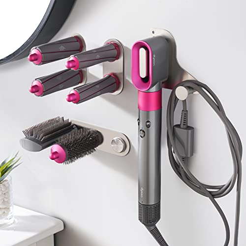 Banjekt Compatible for Storage Holder Dyson Airwrap Complete, SUS304 Dyson Airwrap Holder Wall Mount, Self-Adhesive Dyson Accessory Holder Dyson Stand