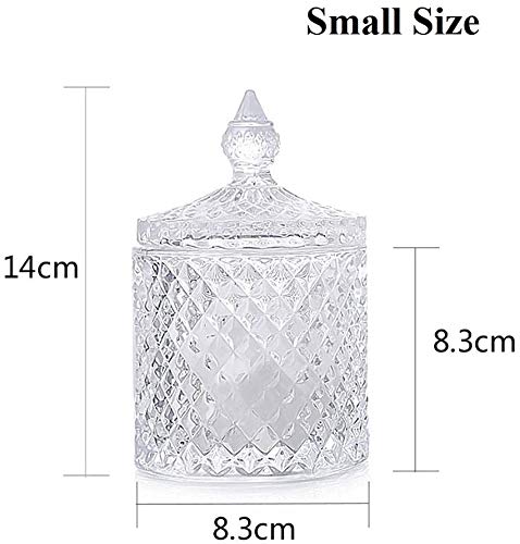 FTOF Glass Jars Bathroom Storage Organizer Cute Qtip Dispenser Holder Vanity Canister Jar Glass with Lid