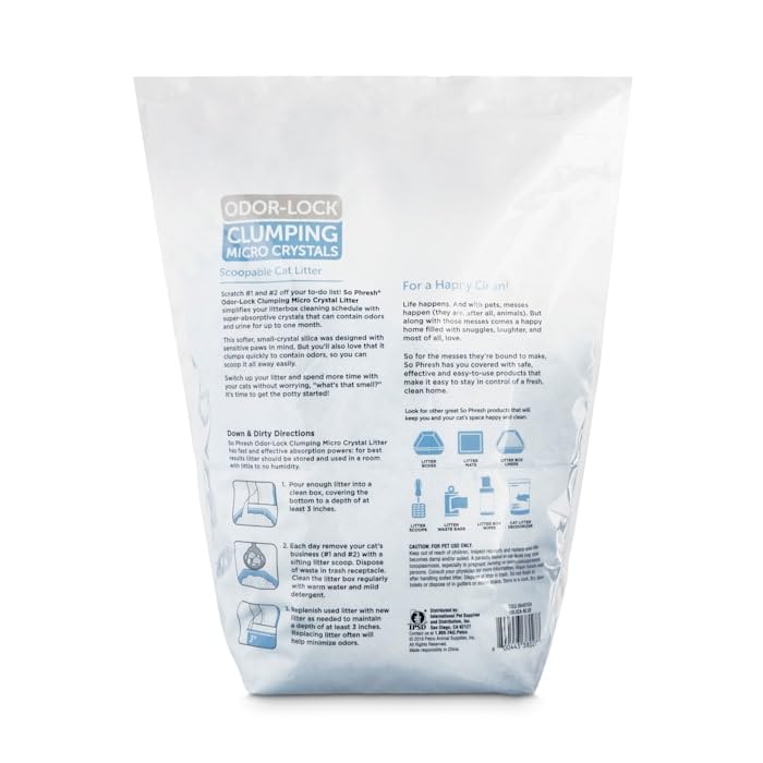 So Phresh Scoopable Odor-Lock Clumping Micro Crystal Cat Litter in Blue Silica 8 lbs.