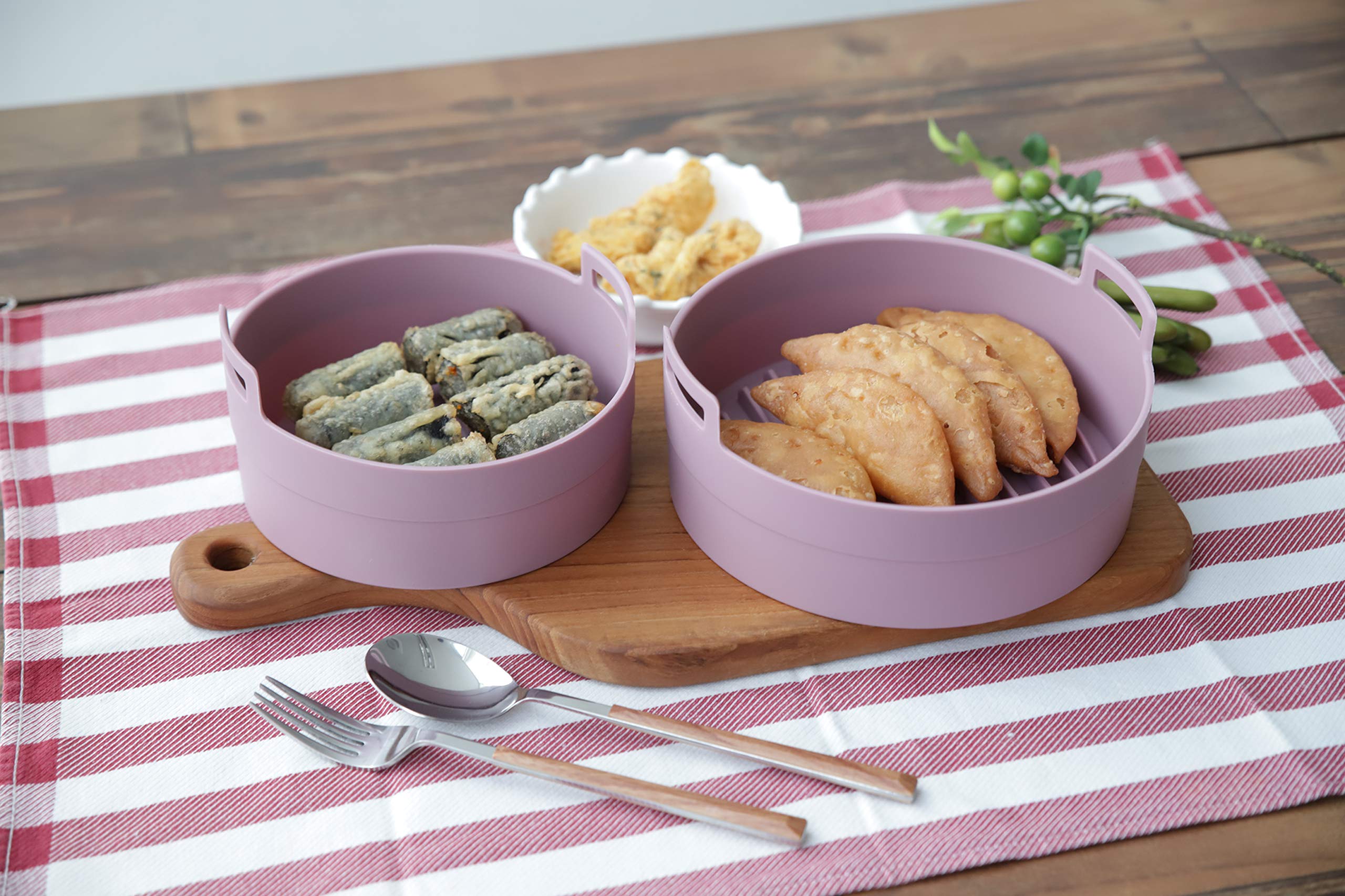 100% Platinum Silicone Pot for Air Fryer and Microwave (Pink, X-Large (Diameter 8.7 in))