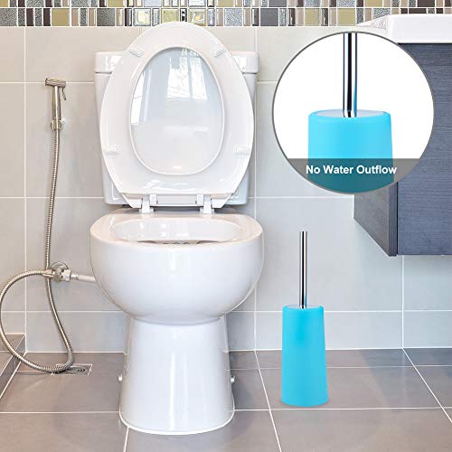 Cocoarm Blue Bathroom Accessories Set,6 Piece Plastic Bath Ensemble Bath Set Lotion Bottles, Toothbrush Holder, Tooth Mug, Soap Dish, Toilet Brush (Blue)