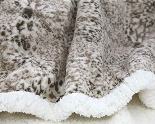 Marquess Hooded Throw Robe Wrap Ultra Soft Plush Coral Fleece & Sherpa Wearable Blanket with 2 Pockets Print Chic Lifestyle Gift 51 x 71'' (Beige Point)