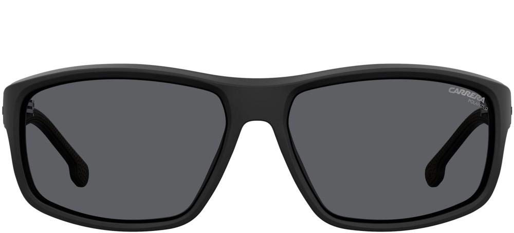 Carrera Men's 8038/S Rectangular Sunglasses, Black/Polarized Gray, 61mm, 15mm