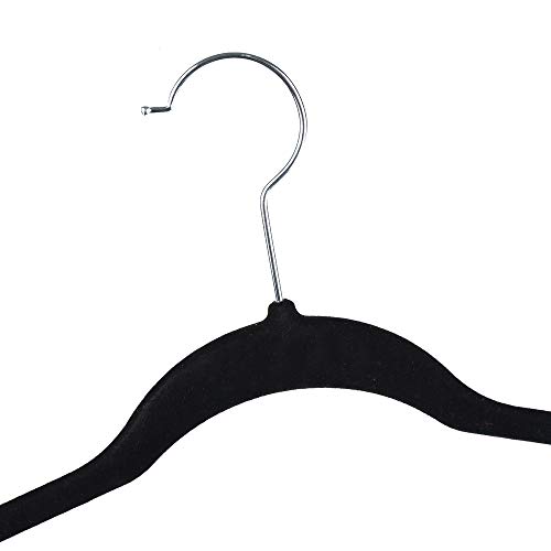 Velvet Hangers - Premium Velvet Hanger Non-Slip - 360° Degree rotatable Hook - Space Saving Clothes Hanger (Black, 30)