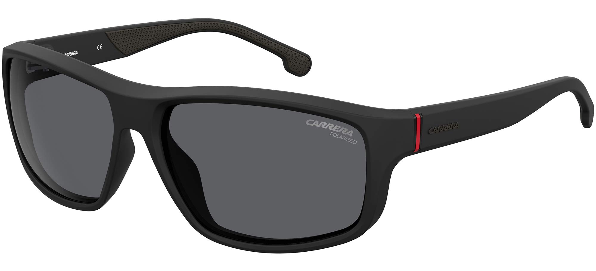 Carrera Men's 8038/S Rectangular Sunglasses, Black/Polarized Gray, 61mm, 15mm