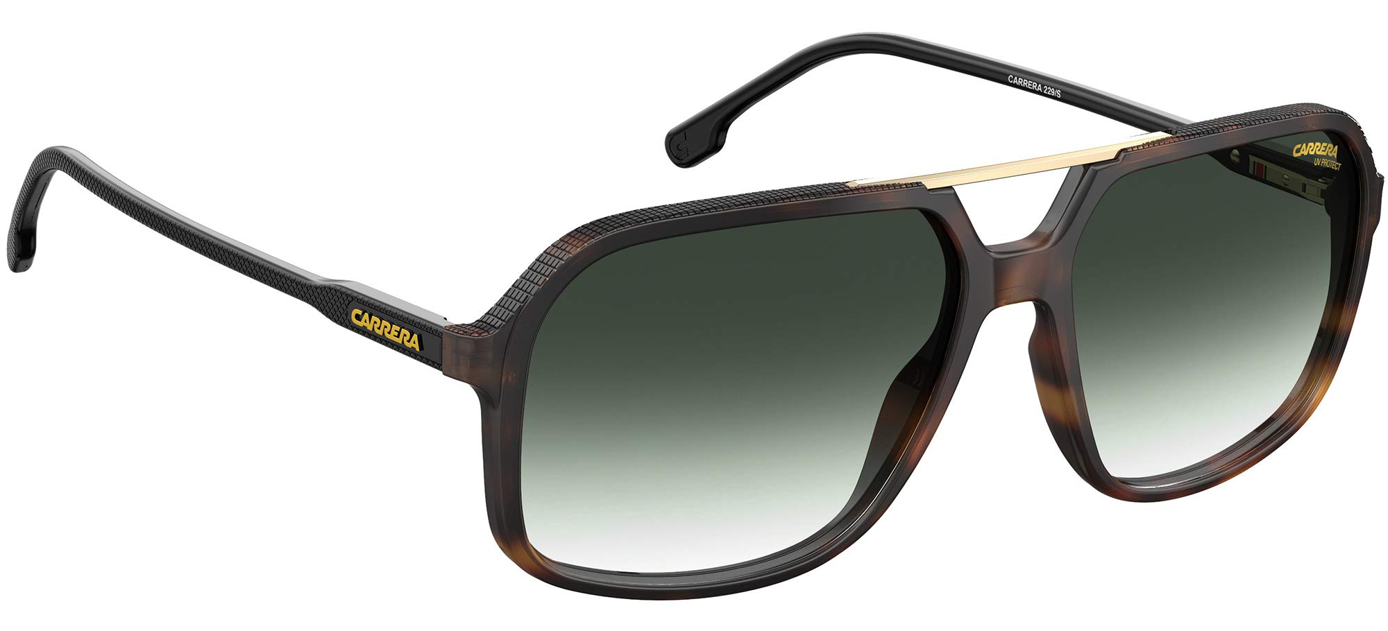 Carrera unisex adult Carrera 229/S Sunglasses, Brown/Green Shaded, 59mm 16mm US