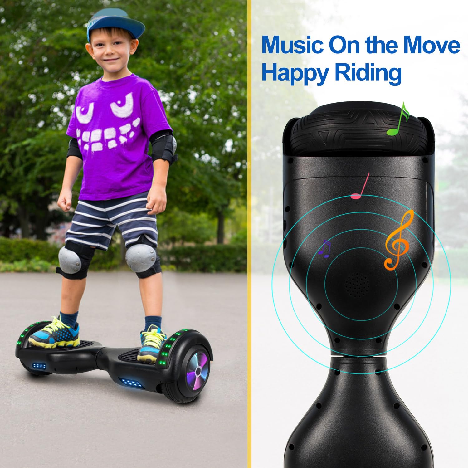 FLYING-ANT Hoverboard with Seat Attachment, 6.5β Self Balancing Scooter with Gokart, Best Gift for Kids and Teenagers