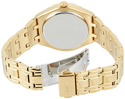 GUESS Black + Gold-Tone Crystal Silicone Watch