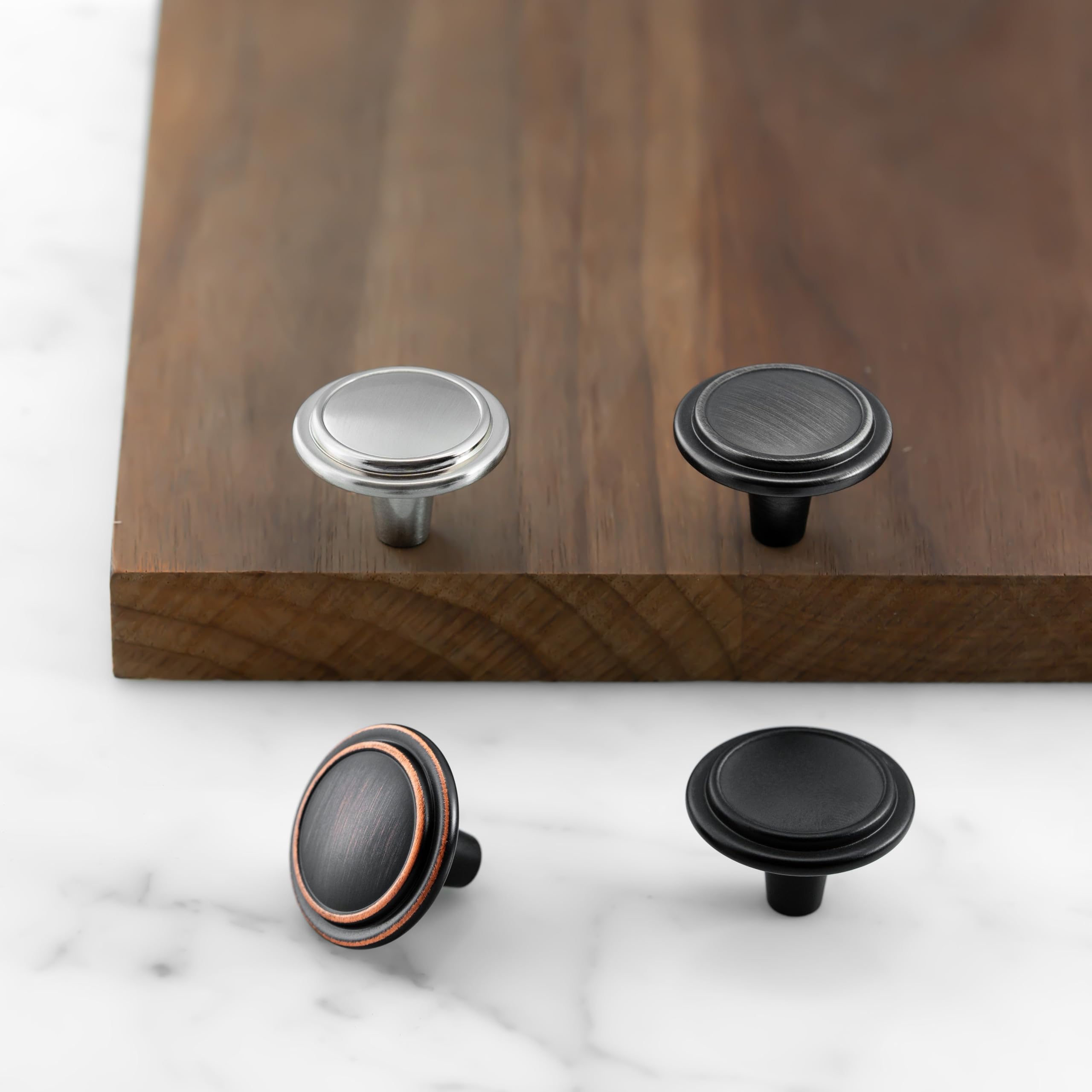 HESTIA HARDWARE 10 Pack | Pewter Vintage Knobs | 1-1/4 Inch Antique Silver Kitchen Cabinet Knobs | Drawer Pulls and Knobs, Dresser Knobs, and Closet Knobs | Knobs for Cabinets and Drawers (Z6.10.B)