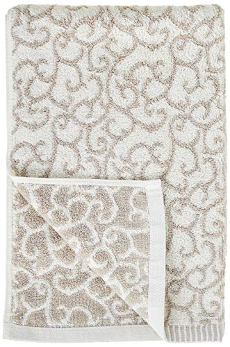 Violet Linen Swivel Design, 100% Terry Cotton Super Soft Highly Absorbent Bathroom Set of 2 Hand Bath Towels, 20" X 30", Grey
