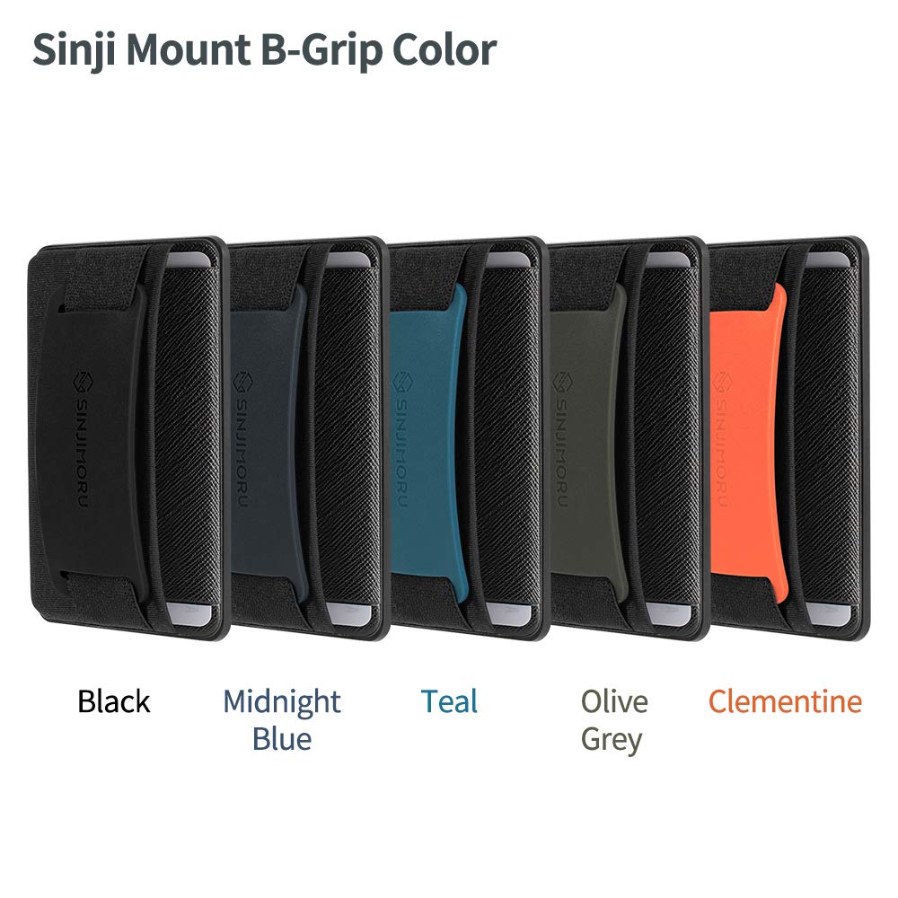 Sinjimoru Detachable Phone Wallet, Phone Card Holder as Phone Stand & iPhone Grip for Wireless Charging, Not for MagSafe. Sinji Mount B-Grip Midnight Blue