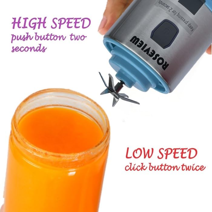ROSEVIEW Portable Blender Smoothy blenders Glass Bottle battery powered Smoothie Mini Juicer Smoothies Mixer Maker Cordless handheld Travel Fruit Personal mixeur Cup blend Shake USB Rechargeable