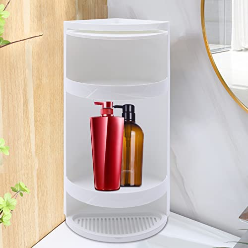 Gdrasuya10 3-Tier Corner Storage Organizing Caddy Stand, Cosmetic Storage Rack Rotating Bathroom Corner Shelf for Bathrooms Dressing Tables Kitchens, 8 x 8 x 23.6 Inch