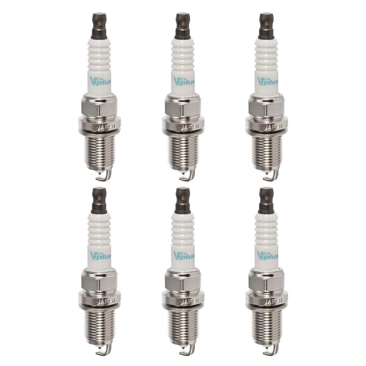 Vplus Platinum Spark Plug Set of 6, Replaces# 4504, PK20TT, S2000RC9YC, ZAP121200, ZM0218110