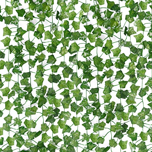 HATOKU 18 Pack Fake Vines Ivy Garland Artificial Ivy Leaves Greenery Garlands Fake Hanging Plant Vine for Bedroom Wedding Wall Indoor Outdoor Decoration, 126 Feet