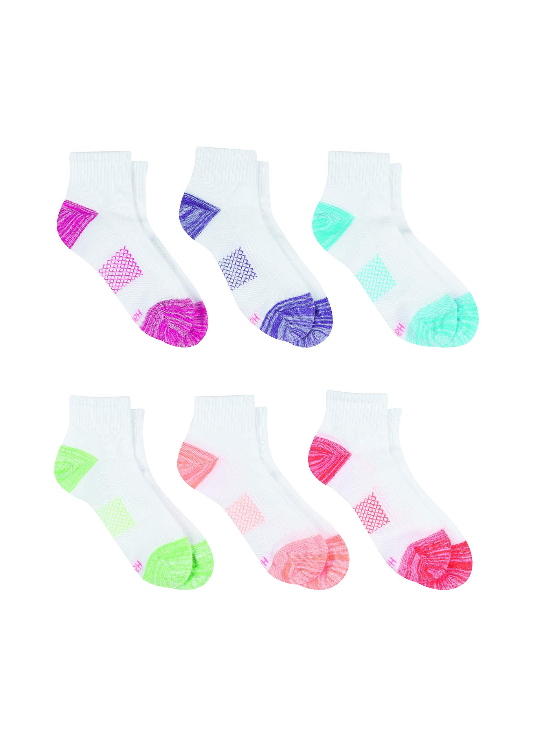 Hanes womens Hanes Women's (Pack of 6 Pair) Lightweight Breathable Ventilation Ankle fashion liner socks, White Assorted, 5 9 US