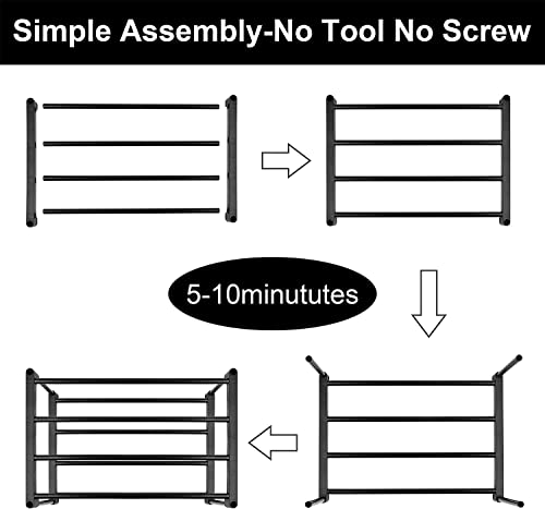 Easyhouse 5 Tier Metal Sturdy Shoe Rack, Narrow Shelf Organizer for Entryway, Closet, Bedroom
