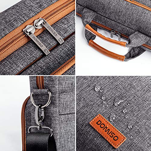 DOMISO 14 Inch Multi-Functional Laptop Sleeve Business Briefcase Waterproof Messenger Shoulder Bag for 14" Laptops/Chromebook/Ultrabook/Apple/Lenovo/HP/Dell/ASUS/Acer, Dark Grey