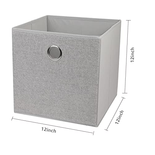 BOMKEE Closet Organizers and Storage Bins, Collapsible Drawers Organizer Foldable Storage Cubes Storage Baskets for Home Bedroom Office Closet (Set of 6, 12*12*12inch)