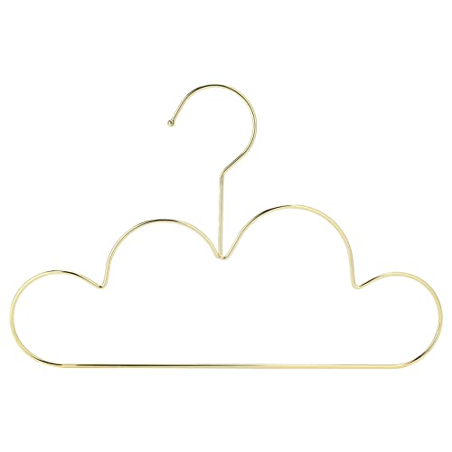 Pteanecay Coat Hangers for Kids,Gold Cloud Shape Metal Hangers Infant & Toddler Closet,11.8 * 7.7 * 0.2inch,10 PCS