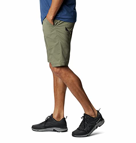 Columbia Men's Tech Trail Short, Stain Resistant, Sun Protection, Stone Green, 36