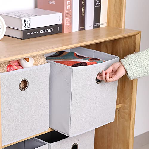 BOMKEE Closet Organizers and Storage Bins, Collapsible Drawers Organizer Foldable Storage Cubes Storage Baskets for Home Bedroom Office Closet (Set of 6, 12*12*12inch)
