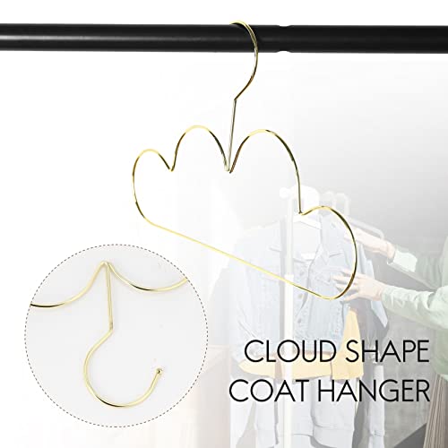 Pteanecay Coat Hangers for Kids,Gold Cloud Shape Metal Hangers Infant & Toddler Closet,11.8 * 7.7 * 0.2inch,10 PCS