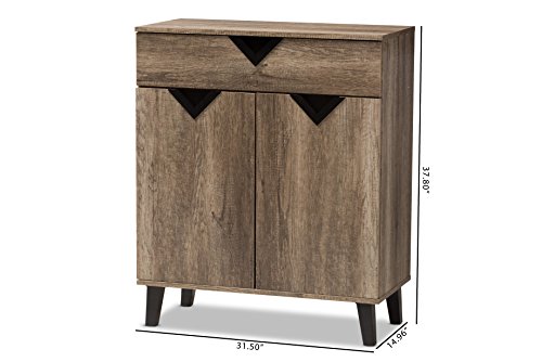 Baxton Studio Cambria Shoe cabinet, Light Brown