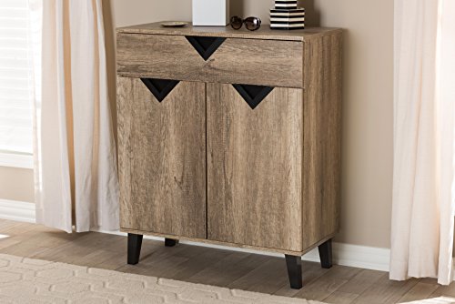 Baxton Studio Cambria Shoe cabinet, Light Brown