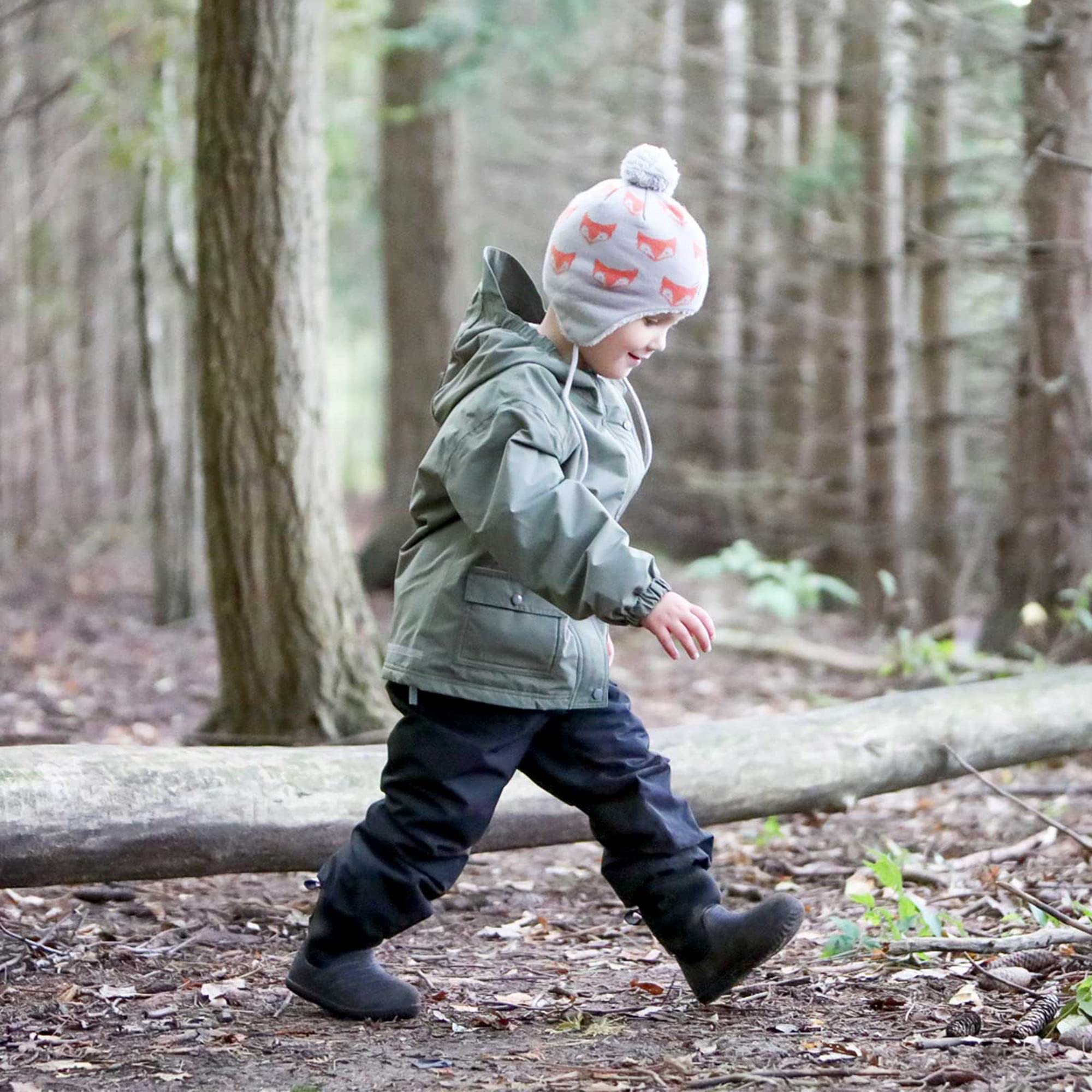 JAN & JUL Lined Water-Proof Pants Kids, Cozy Rain Gear for Boys Girls (Fleece-Lined: Black, 3T)