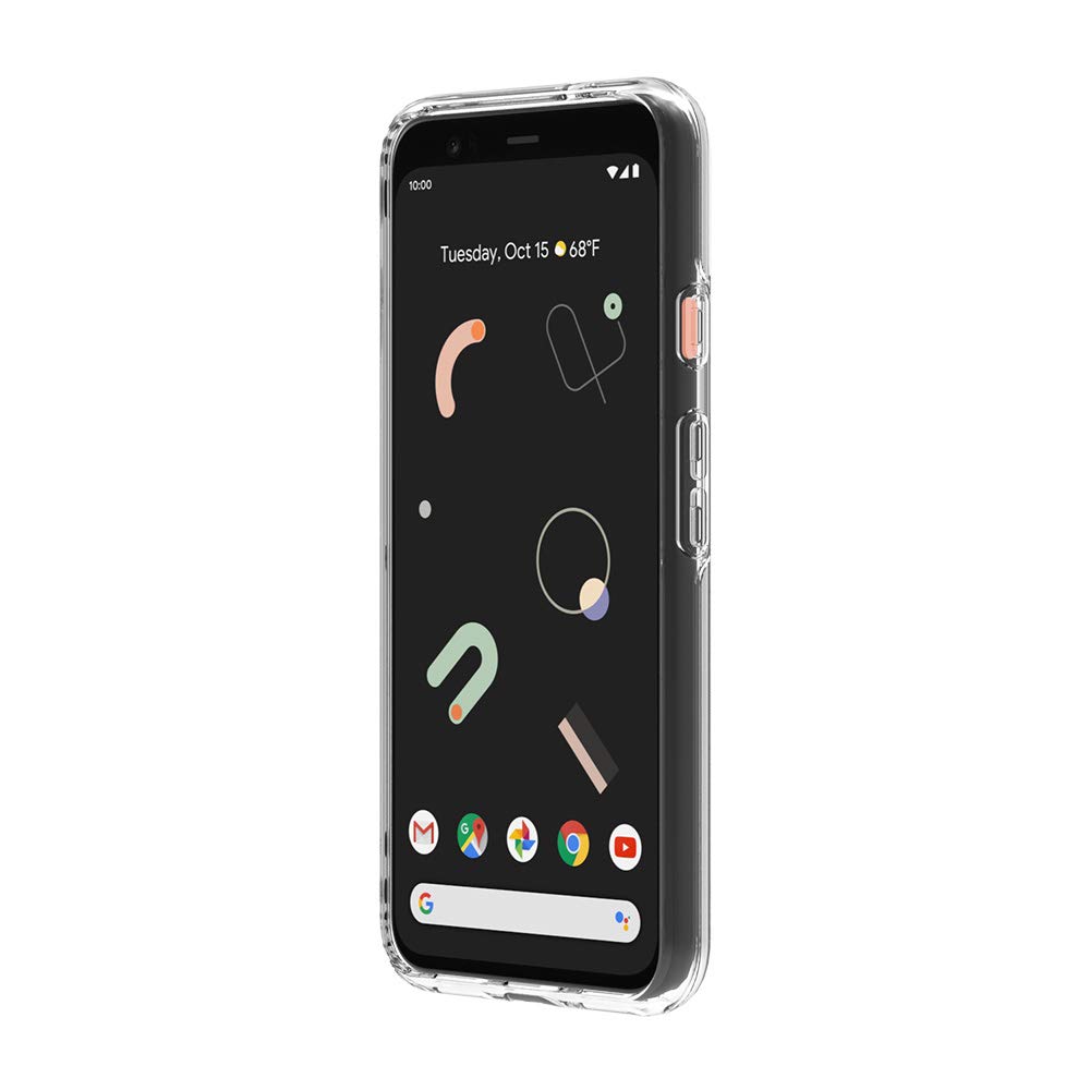 kate spade new york Protective Hardshell (1-PC Comold) Case for Google Pixel 4 - Hollyhock Floral Clear/Cream with Stones
